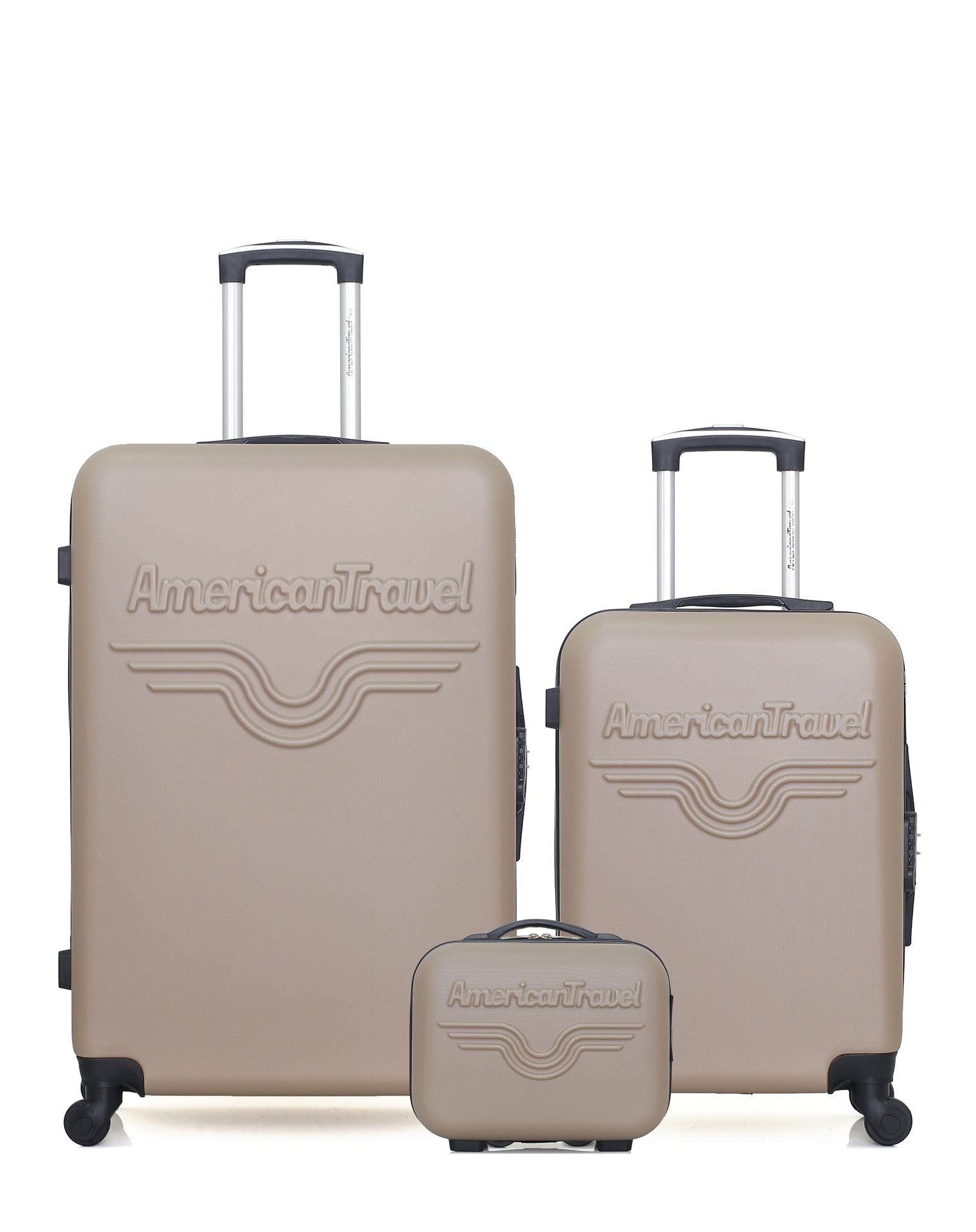AMERICAN TRAVEL - LOT DE 3 - Valises grand format, cabine et vanity CH